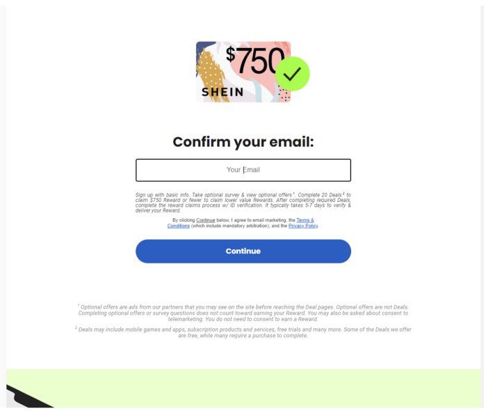 $750 Shein Gift Card Offer Real or Fake? (With Screenshots)